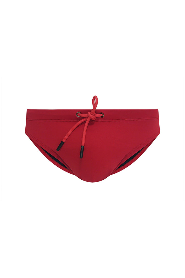 Red Low Cut Swim Brief for Men | Modern Fit & Four-Way Stretch – Saja ...